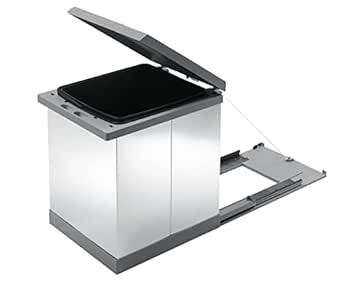 Amazon.com: TECNOINOX 18 Litre Removable Furniture Waste Bin Stainless ...
