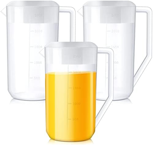 Amazon.com: 3 Pcs 0.67 Gallon 2.5 Liter Water Pitcher Set Plastic ...