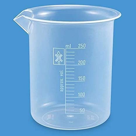 LEXBAX Transparent Plastic Beaker Measuring Cup Set Combo with Complete ...