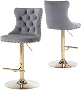 Amazon.com: Virabit Velvet Counter Height Bar Stools Set of 2, 27 ...