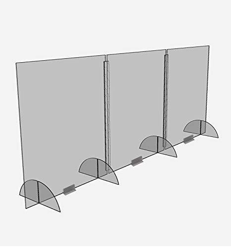 Amazon.com: Clear Acrylic Plexiglass 3 Panel Desktop Sneeze Guard (91.5 ...