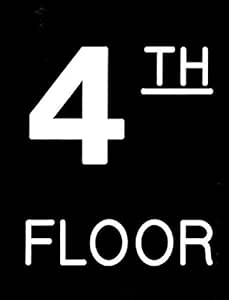 Floor number Sign - Four (4) sign Engraved Plastic: Amazon.com ...
