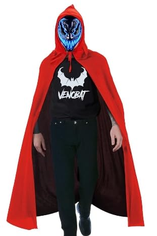 Quanquer Venobat Halloween LED Light Up Mask with Reversible Black and ...