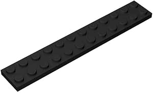 Classic Building Plate 2x12, 100 Piece Black Bulk Plates, Compatible ...
