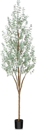 Amazon.com: Artificial Eucalyptus Tree,4ft Tall Fake Silver Dollar ...