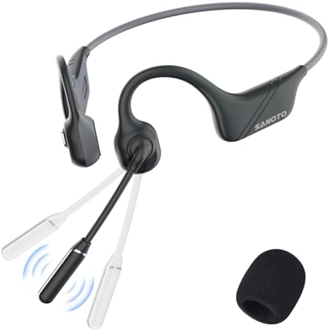 Amazon.com: SANOTO Bone Conduction Headphones with Mic, Bluetooth ...