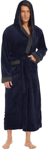 ccko Mens Robe with Hood, Big and Tall Warm Soft Plush Robes for Men ...