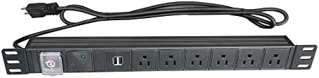 Amazon.com: RIVECO PDU 6 Outlets with 2 USB Ports, Flexible Rack Mount ...