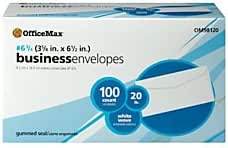 Amazon.com : OfficeMax #6-3/4 Envelope, 20 lb White : Business ...
