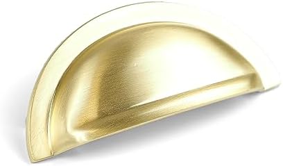 76mm Brushed Brass Kitchen Cup Cabinet Handle | Cupboard Door Drawer ...