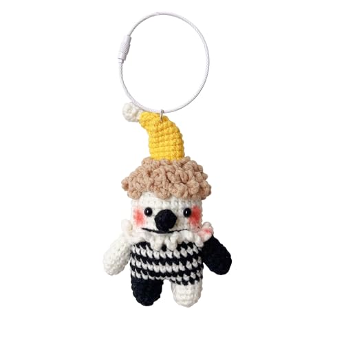 Amazon.com: ZIUGLIKAL Handmade clown keychain Clown Cute Plush Dolls ...