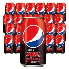 Pepsi Max Raspberry Flavour 330ml (Pack of 24 cans X 330ml Each) No ...
