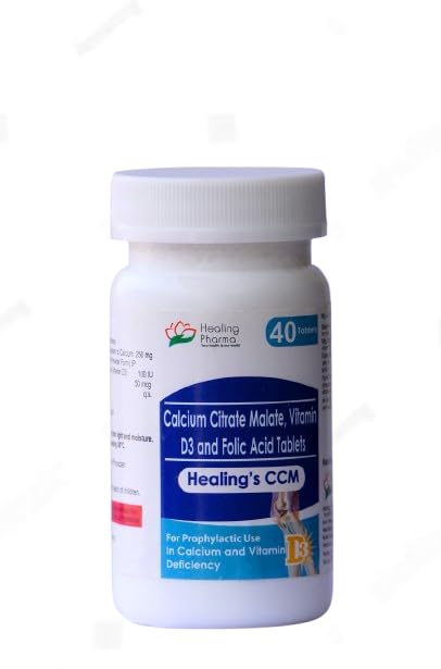 Healing (CCM) Calcium Citrate Malate Vitamin D3 (40 Tablets) : Amazon ...