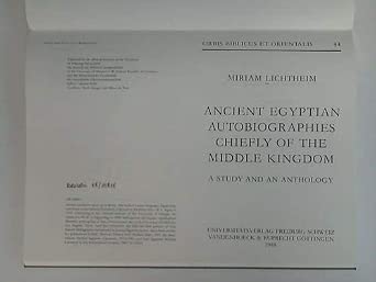Ancient Egyptian Autobiography: 9783525537138: Amazon.com: Books