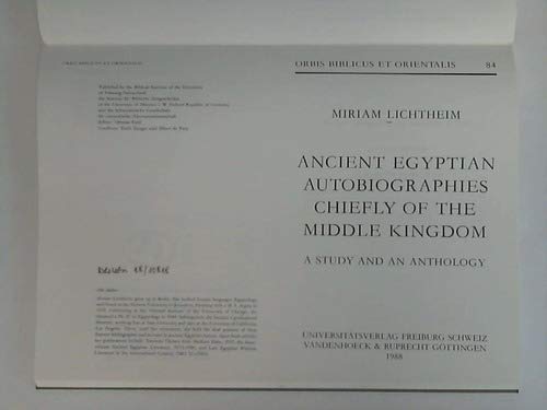 Ancient Egyptian Autobiography: 9783525537138: Amazon.com: Books