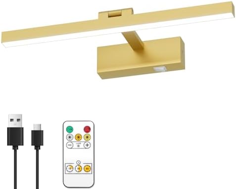 Coinmit Gold Battery Operated Picture Light for Paintings with Remote ...