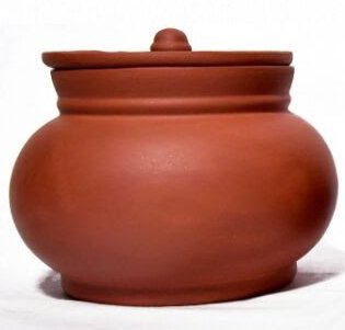 Buy Organic Clay Crafts Clay Dahi Handi/Curd Pot with lid Large Size (1 ...