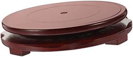 Amazon.com: SUPVOX Wooden Rotating Tray Desk Flower Rack Planter Wooden ...