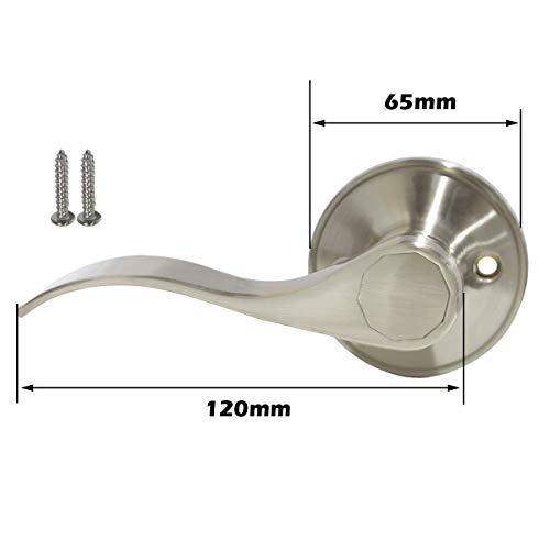 Snapklik.com : Gobrico Satin Nickel Left-Handed Dummy Lever Handle,One ...