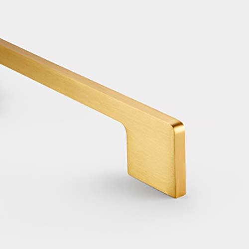 Solid Brass Pull Handles | by Pushka Home | Modern Brushed Gold Finish ...