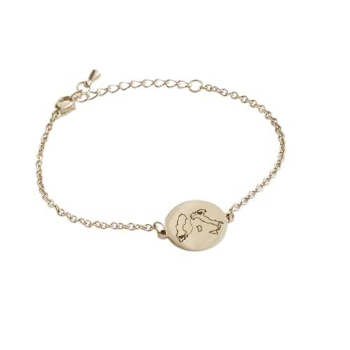 Amazon.com: Personalized Country Bracelet, Long Distance Couples, Two ...