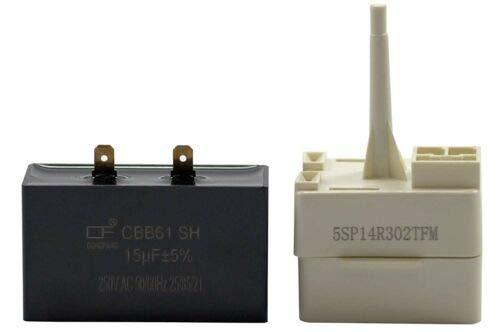 JL W10613606 Refrigerator Compressor Start Relay Overload Capacitor ...