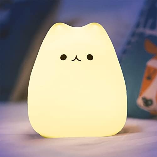 Eoanwu LED Night Light for Kids, Cute Nursery Color Changing Cat Night ...