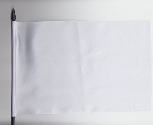 Plain White Medium Hand Held Flag 23cm x 15cm : Amazon.co.uk: Garden