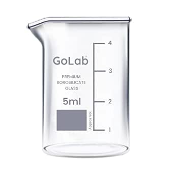 Amazon.com: GoLab Laboratory Premium Calibrated Borosilicate Glass Beaker, 5ml, Pack of 5 : Home ...