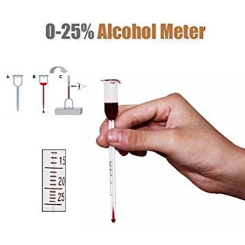 0-25 Degree Glass Wine Alcohol Meter Vinometer Concentration Measuring ...