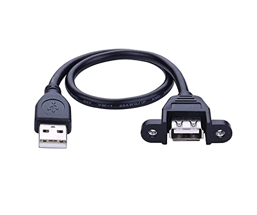 USB Type A Male To Type A Female Panel Mount Extension Cable - 50 cm ...