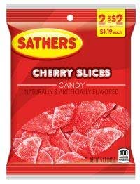 Amazon.com : Sathers Cherry Slices 5.0 oz (12 count) : Grocery ...
