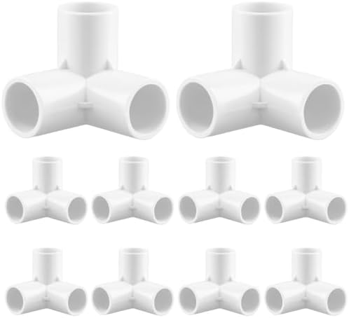 QWORK® 10PCS 3 Way Pipe Fittings, 20mm / 1/2" Inner Diameter (White ...