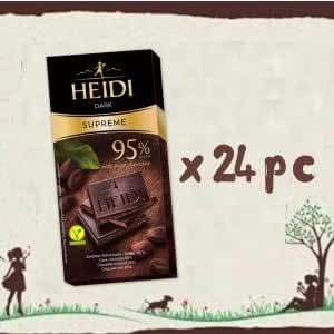 Heidi 95% Cocoa Dark Vegan Chocolate 50 grams | 100% Veg | Imported by ...