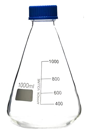 Cometek Laboratory Erlenmeyer Flask, 1000ml - Borosilicate Glass - With ...