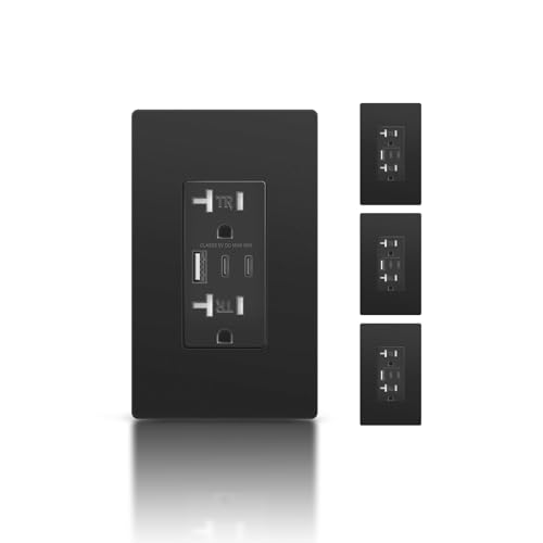 Snapklik.com : TOPELER Black USB C Wall Outlet,30W 60A Charging Power ...