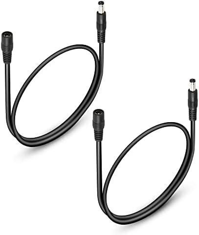 Amazon.com: GINTOOYUN 2 Pack DC5525 Power Extension Cable DC 5.5mm x 2 ...