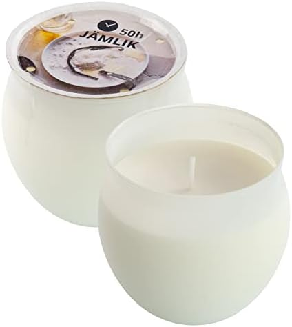Ikea JAMLIK Cream Scented Candles in Frosted Glass Jars, Vanilla & Warm ...