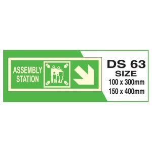 Assembly Station Sign (DS63) Size 100 x300mm Brand GSES : Amazon.in ...