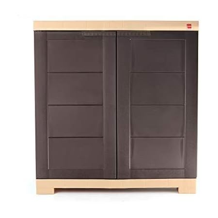 Cello Novelty Compact Plastic 2 Door Cupboard with Shelf(Brown ...