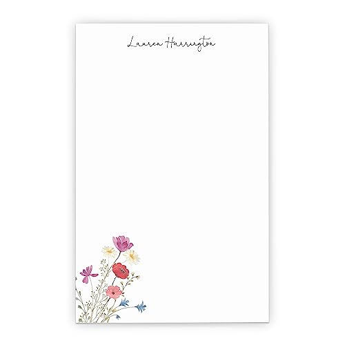 Amazon.com: Simple Wild Flower Notepad for Women, Personalized Sweet ...