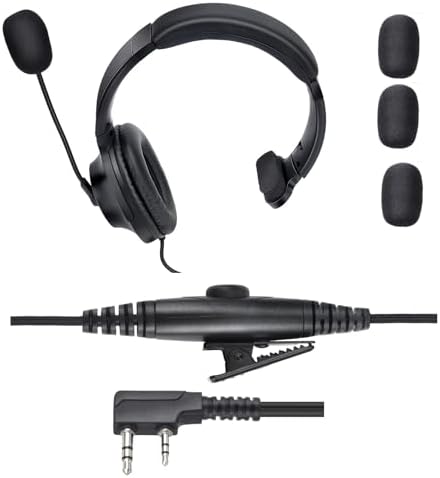2 Pin Radio Headset SAMCOM Over-Ear Walkie Talkie Headset - 2 Pin Plug ...