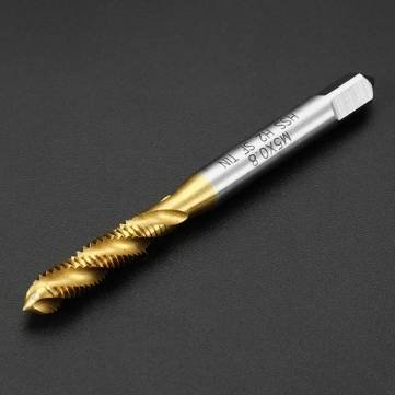 Atoz prime M5x0.8 HSS Titanium Coated Screw Thread Metric Spiral Fluted ...