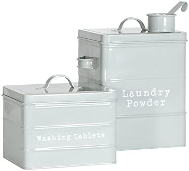 Vintage Retro Style Laundry Powder Tin In Olive Colour - Ideal For ...