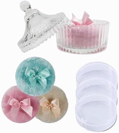 Amazon.com: NexuusVuee Body Powder Container with 3 Puff & Case, Powder ...