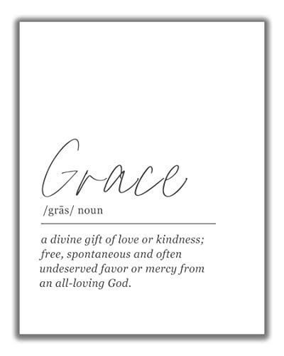 Amazon.com: GRACE Definition Wall Art - 11x14 UNFRAMED Print - Black ...