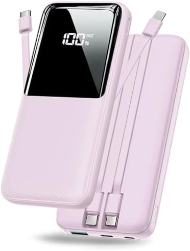 Amazon.com: WeeFancy Mini Portable Charger with Built-in Cables 22.5W ...
