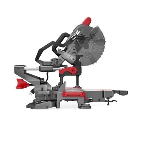 10 Amp 7-1/4 Inch Miter Saw with Compact Rail System & LED Shadow Line ...