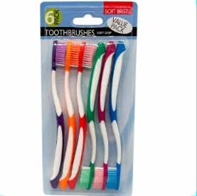 Amazon.com : Soft Grip Toothbrushes, Multi-Color, Pack of 6 : Health ...