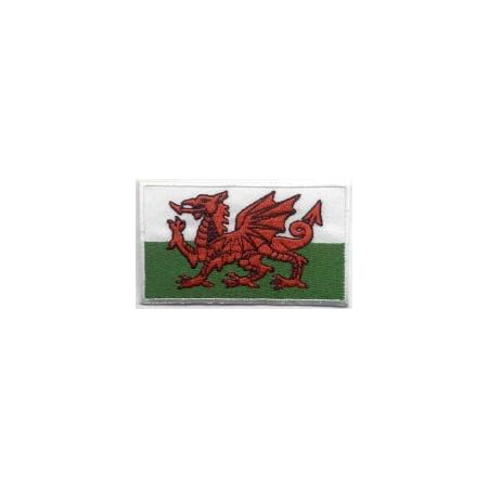 EmbTao Wales Flag Patch Embroidered Welsh Applique Iron On Sew On Emblem : Amazon.co.uk: Home ...